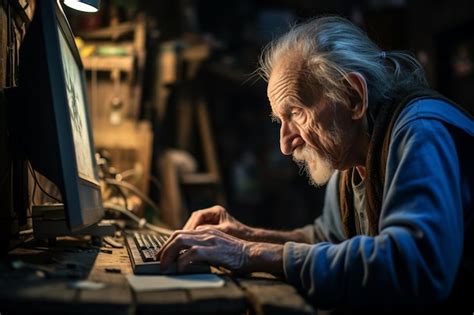 Older Generation Using Computers Generative By Ai Premium Ai Generated Image