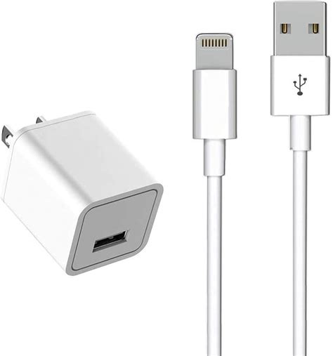 Amazon Com I Phone Charger Mfi Certified Travel Home Wall Charger And A Charging Cable