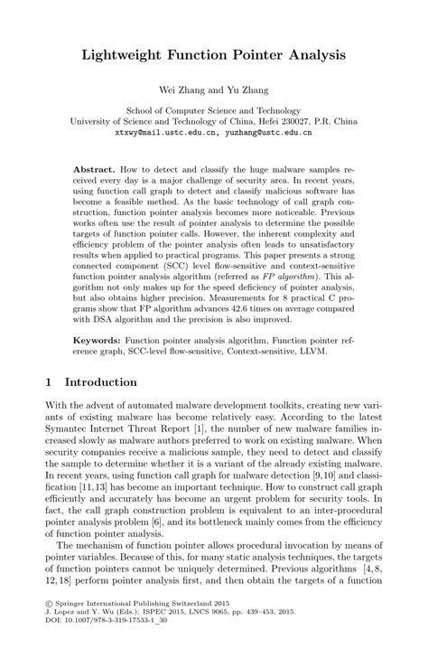 Pdf Lightweight Function Pointer Analysis