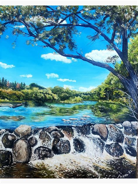 Lake Landscape Oil Painting Sticker For Sale By Artbytreva Redbubble