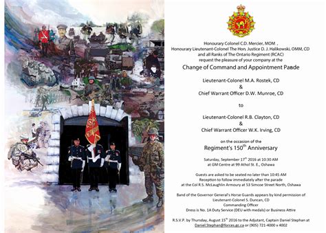 Change Of Command Invitation Collegio Sanlorenzo Template