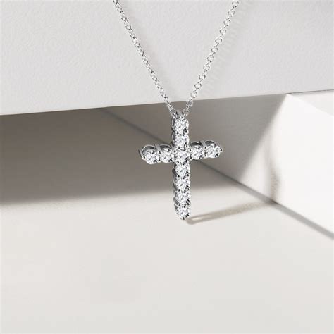 White Gold Necklace Cross