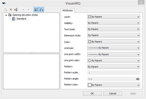 Opening Elevation Styles Visualarq Help