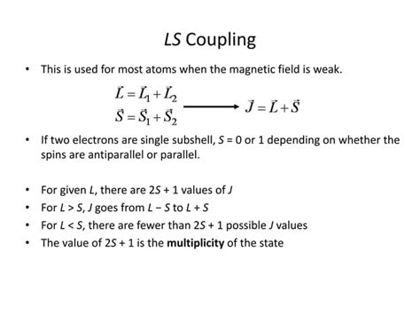 10vector Coupling Of Angular Momentum Pptx Chemistry Science