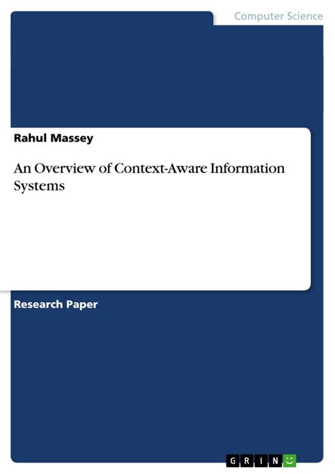 An Overview Of Context Aware Information Systems Grin Grin