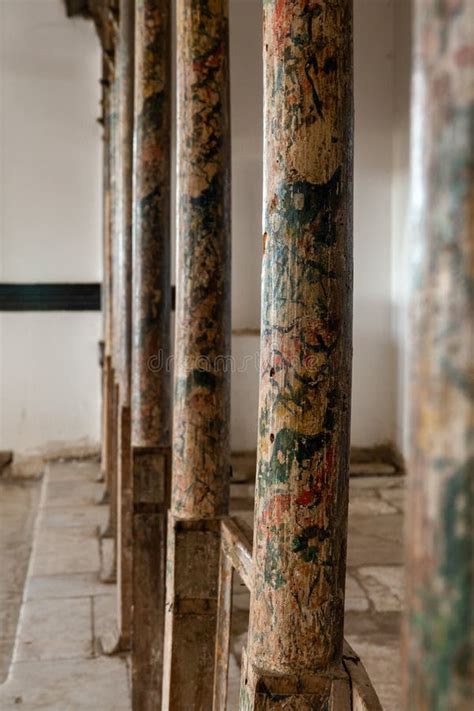 Patterned Wooden Poles Inside The Church Stock Image Image Of Buildings Pattern 295071467