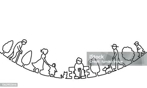 ภาพประกอบบุคคลการวาดเส้น ภาพประกอบสต็อก ดาวน์โหลดรูปภาพตอนนี้ ศิลปะลายเส้น ชุมชน มโนทัศน์