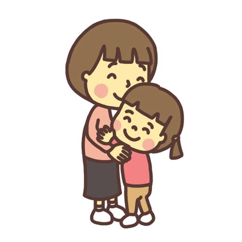 【ハグ】抱き合う親子のイラスト 4パターン かわいい子どものイラスト素材（無料） 【イラストバンク 本店】