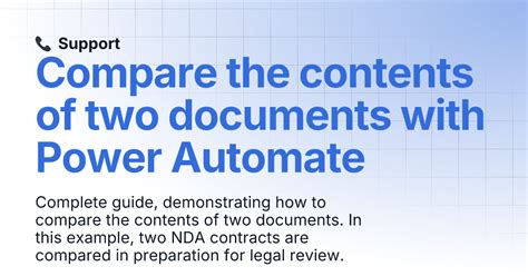 Compare The Contents Of Two Documents With Power Automate Support