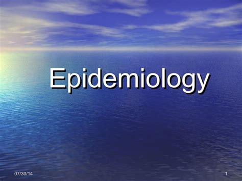 Epidemiology Ppt PPT