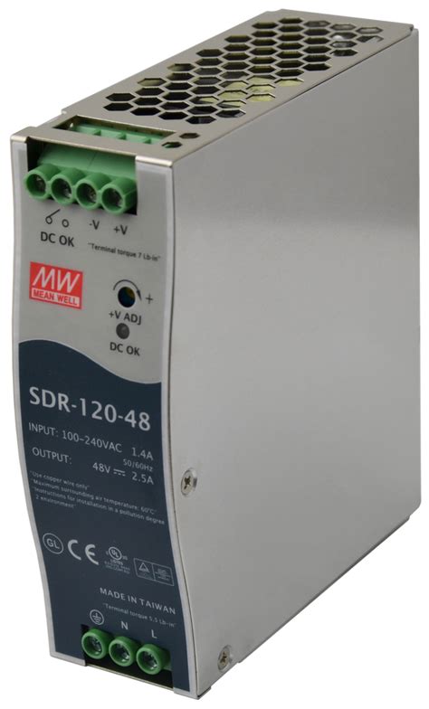 SDR 48V/120W/2.5A DIN rail power supply units - SDR-120-48