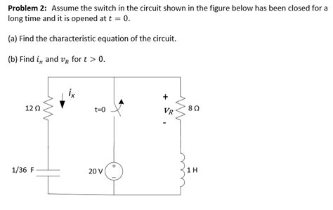 Solved Assume The Switch In The Circuit Shown In The Figure