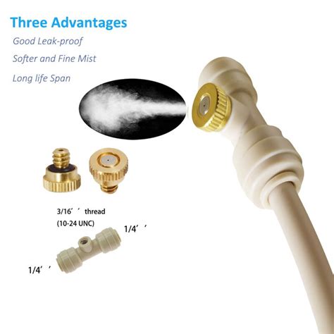 Badu Bg Градинска водна мъгла Система за охлаждане на мъгла Месингова метална дюза Машина за