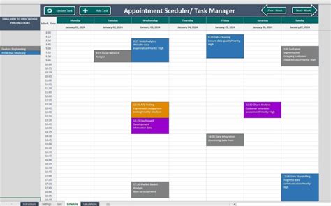 Improve Your Excel On Linkedin Weekly Drag And Drop Appointment Scheduler And Task Manager To