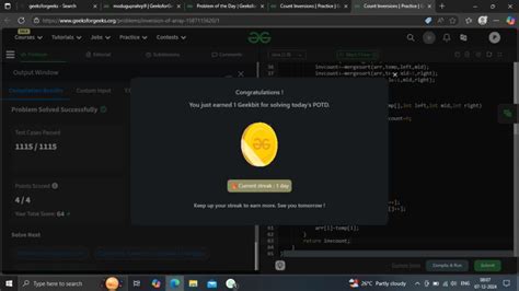Modugu Prasanna On Linkedin Gfg160 Programming Geeksforgeeks Codingchallenge