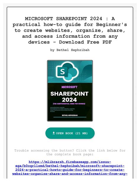 Free Pdf Microsoft Sharepoint 2024 A Practical How To Guide For Beginners To Create