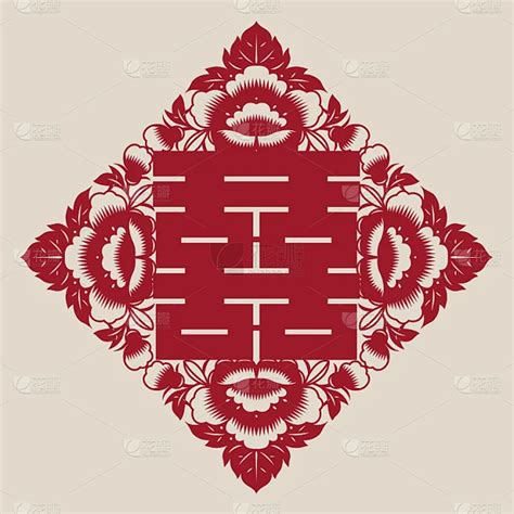 双喜临门中国传统剪纸艺术素材 花瓣网