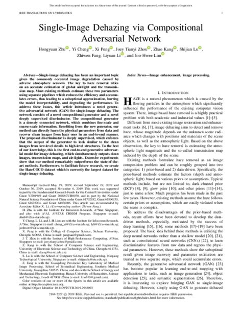 Pdf Single Image Dehazing Via Compositional Adversarial Network