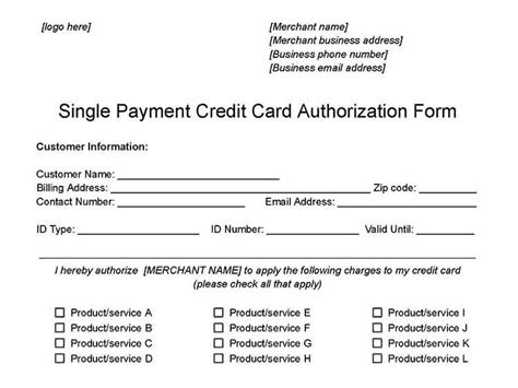 What Is A Credit Card Authorization Form Free Templates