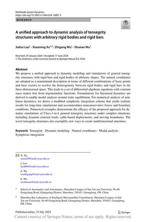 A Unified Approach To Dynamic Analysis Of Tensegrity Structures With Arbitrary Rigid Bodies And