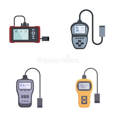 Set Of Four Digital Multimeters Stock Vector Illustration Of