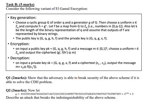 Solved Task B 5 Marks Consider The Following Variant Of
