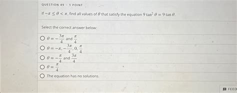 Solved QUESTION 49 1 POINTIf πθ