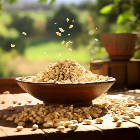 Premium Ai Image Ground Nuts Falling From A Small Height