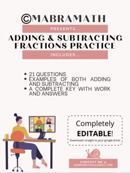 Adding And Subtracting Fractions Practice By MabraMath TPT