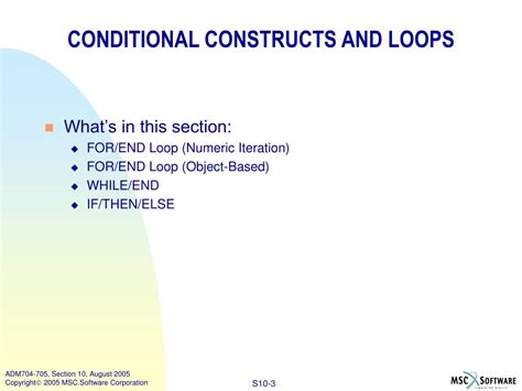 ppt advanced looping and conditional constructs in adams view