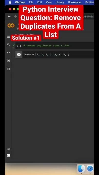 Python Interview Question Remove Duplicates From A List Solution 1 Programming Coding