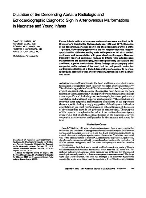 Pdf Dilatation Of The Descending Aorta A Radiologic And