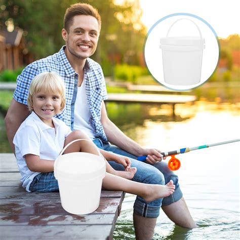 산업용 다목적 양동이 통 컨테이너 도장 뚜껑 손잡이 1l 플라스틱 양동이 통 세탁물 보관 통 5 개 취급 창고 및 운송 장비