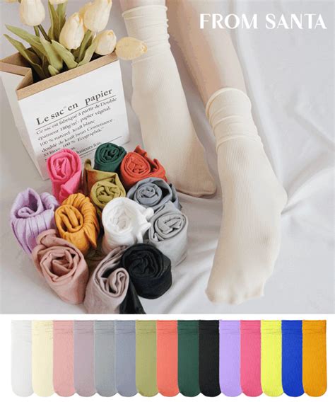 프롬산타 당일발송 5켤레세트 시원한 여름 스타킹 골지중목 양말세트 샤벳골지유연삭스 15color 삭스 스타킹 여성양말 흰 스니커즈 검정 운동화 청바지 구두 로퍼 부츠