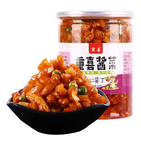 重喜酱菜五仁酱丁湖北特产开胃下饭菜自制农家腌制咸菜微辣萝卜干早餐搭配热干面稀饭面条 虎窝淘