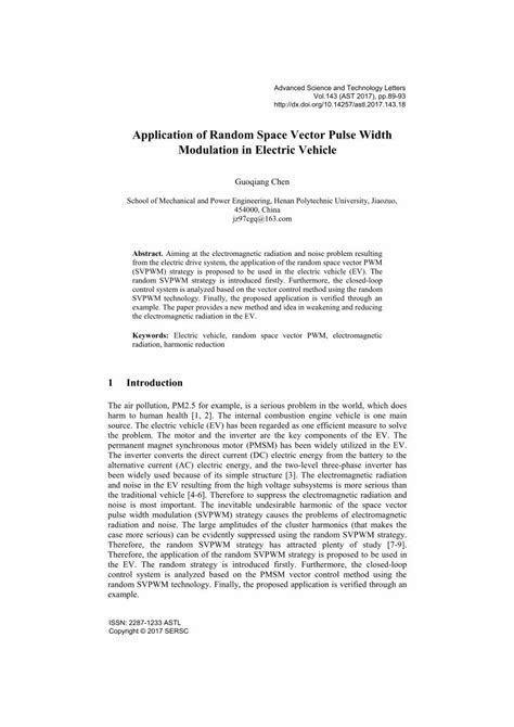 Pdf Application Of Random Space Vector Pulse Width Modulation Proceedings