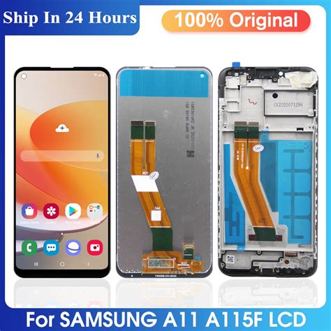 100 삼성 전자 갤럭시 A11 Lcd 디스플레이 용 Oled 테스트 Samsunga11 A115f Lcd 용 프레임 터치 스크린 디지타이저 교체 부품