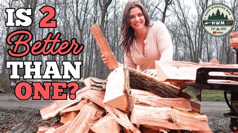 Splitting Huge Oak Rounds For Firewood Trying New Method Youtube