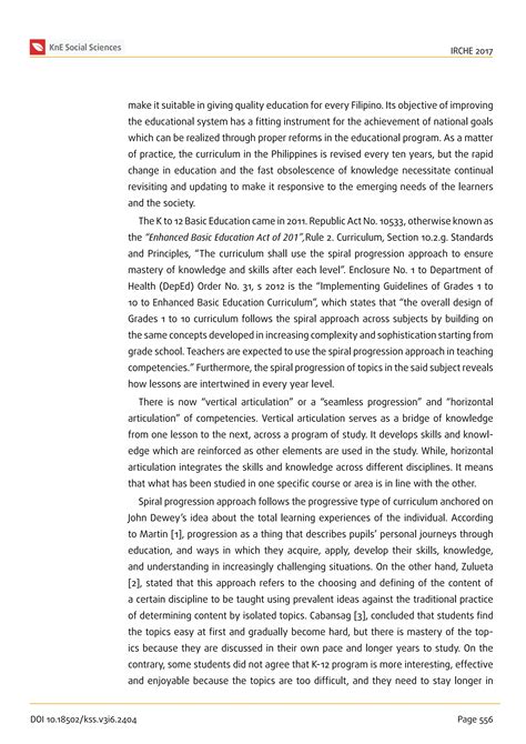 Spiral Progression Approach In Teaching Science A Pdf