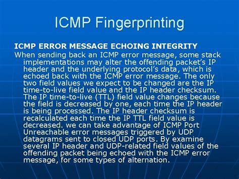 Internet Control Message Protocol ICMP Introduction The Internet