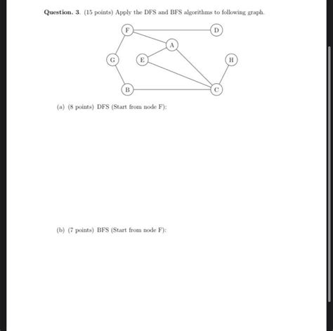 Solved Question 3 15 Points Apply The Dfs And Bfs