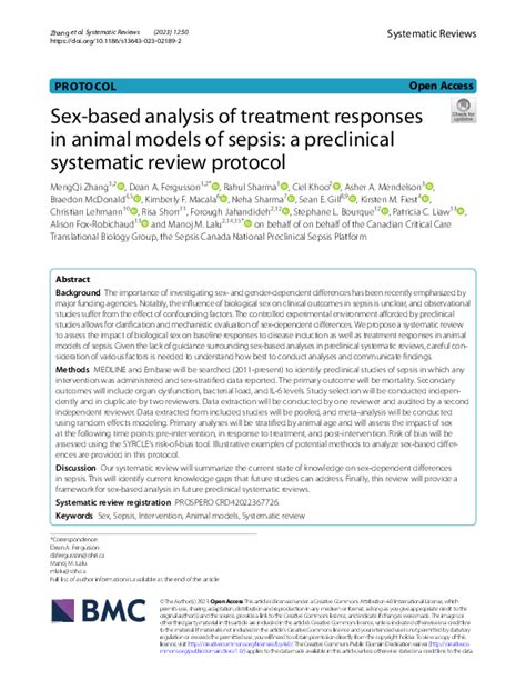 Pdf Sex Based Analysis Of Treatment Responses In Animal Models Of