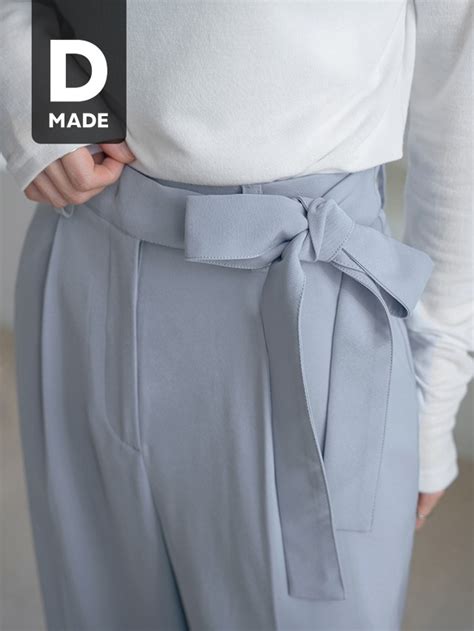 당당걸 Made 빅사이즈 S 5xl 롤링 뒷밴딩 스트랩 핀턱 와이드 슬랙스 팬츠