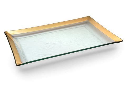 Annieglass Roman Antique Martini Tray Brombergs