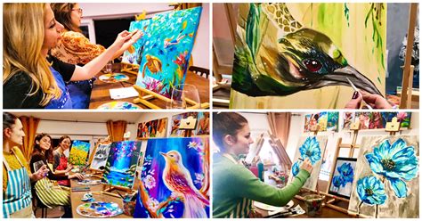 3 часа рисуване върху платно с напътствия от художник плюс чаша вино разграбена оферта 14 02