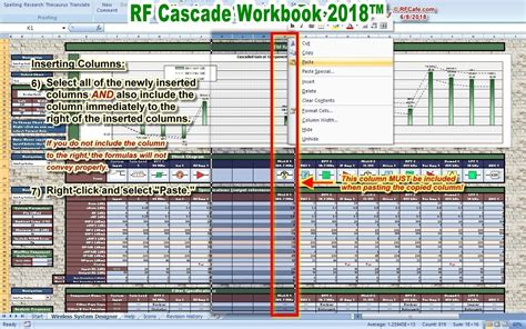 rf cascade workbook 2018 inserting and deleting columns rf cafe