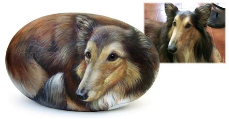 Ritratti Di Cani Sui Sassi Roy Sassi Dipinti Pittura Rock Ritratti Di Cani