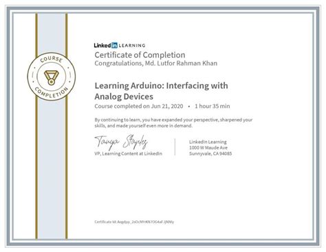 Completed Another Course Of Learning Arduino Interfacing With Analog