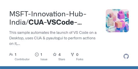 GitHub MSFT Innovation Hub India CUA VSCode GHCP Agent Automation This Sample Automates The