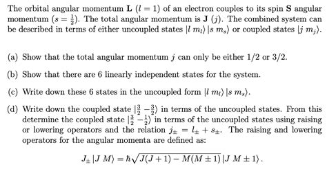 Solved The Orbital Angular Momentum L L Of An Chegg